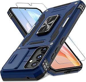 Amazon.com: DEERLAMN Case for Samsung Galaxy A35/A55 5G with Slide Camera Cover+Screen Protector ...