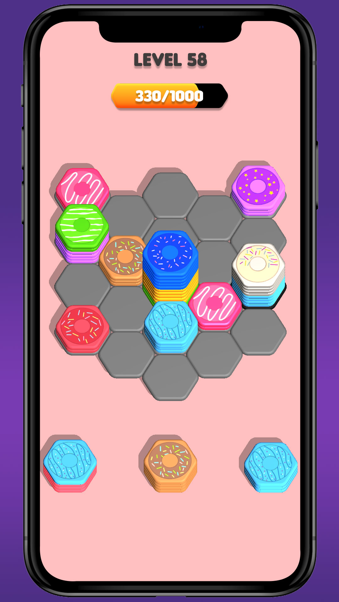 Hexa Sort Donut Stack Puzzle Hexa Donut Sort Merge Master Hexa Color Sort Donut Block Sorting