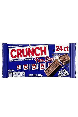 Amazon.com : Crunch 100% Milk Chocolate Fun Size Candy Bars, Perfect ...