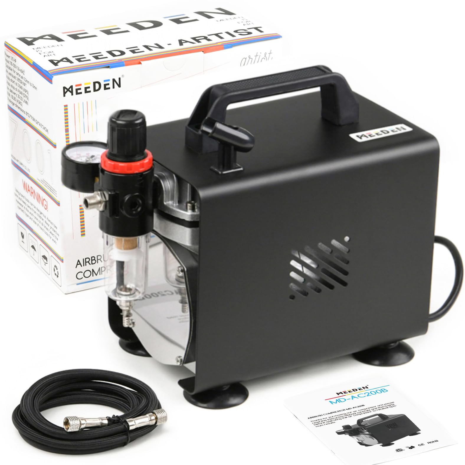 Snapklik.com : MEEDEN Airbrush Compressor Kit - 1/5 HP Powerful & Quite ...