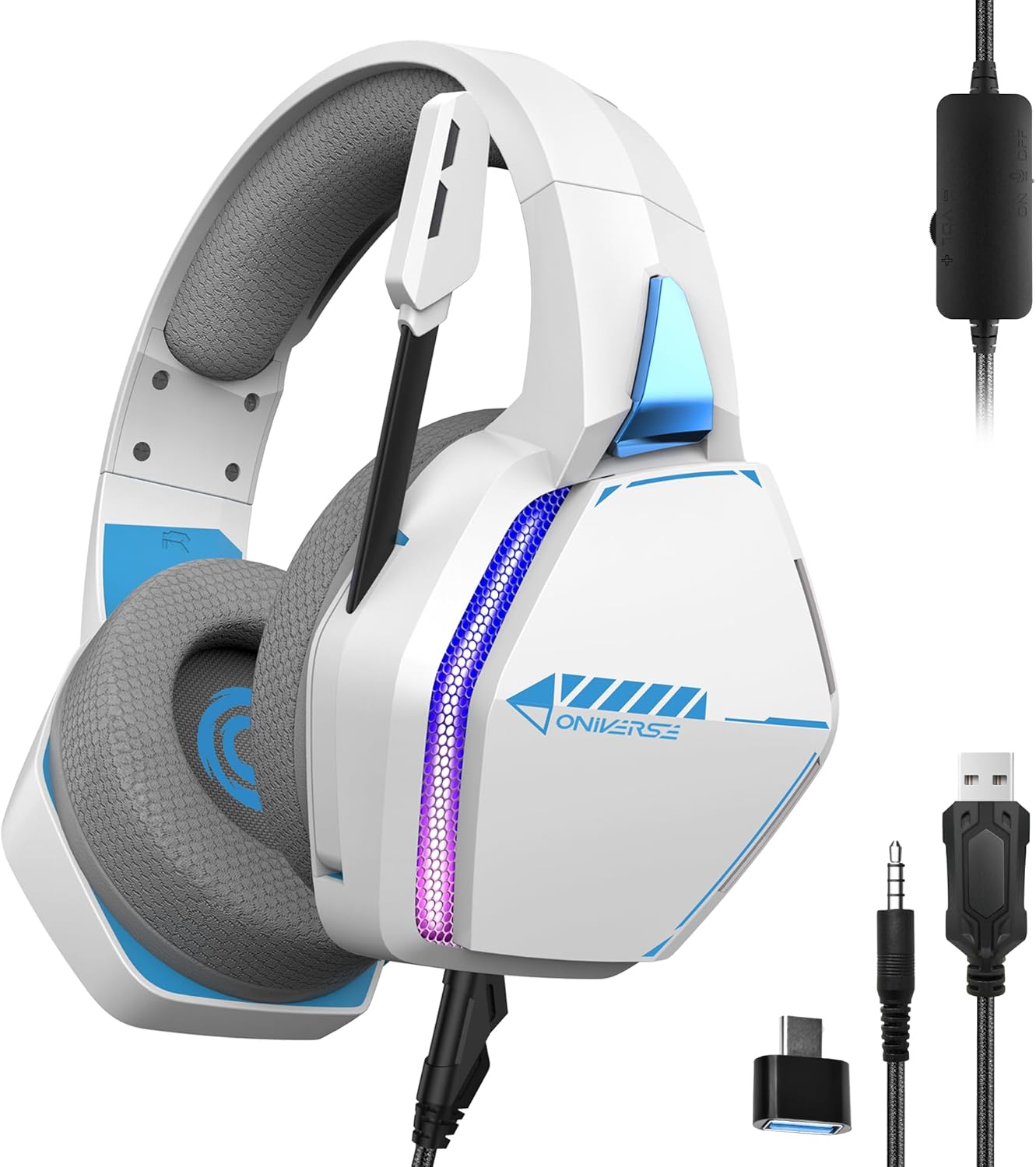 Oniverse Casque Gaming PS5 PS4 Switch Xbox PC Mac avec Micro réglable ...