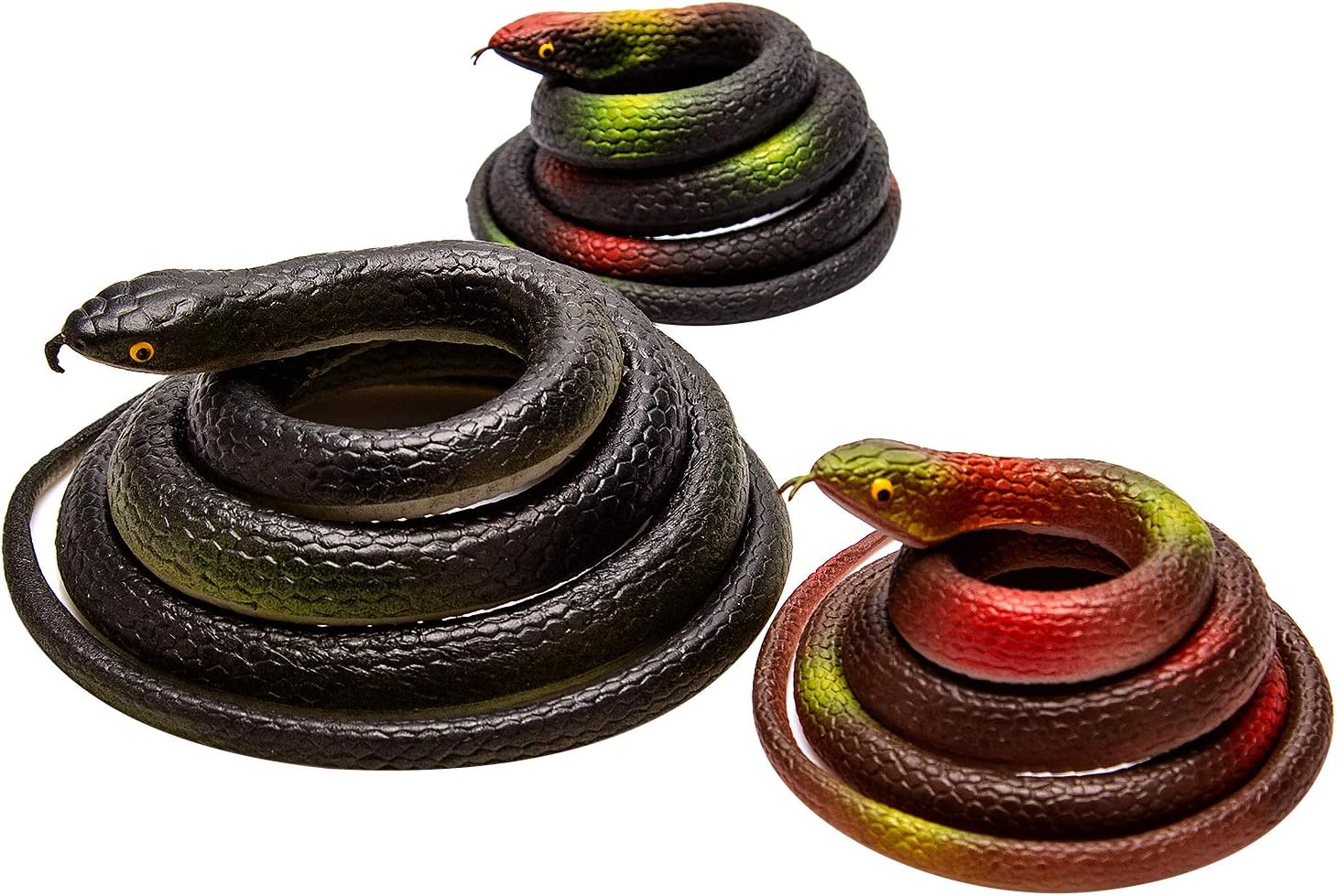 Amazon.com: SAVITA 3 Pcs Realistic Rubber Snakes 2 Sizes Fake Snakes ...