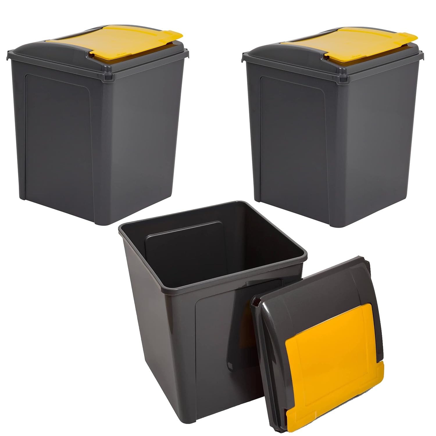 JMS we create smile (𝐒𝐞𝐭 𝐨𝐟 𝟯 50l Litre Recycling Bin Waste Storage Bin ...