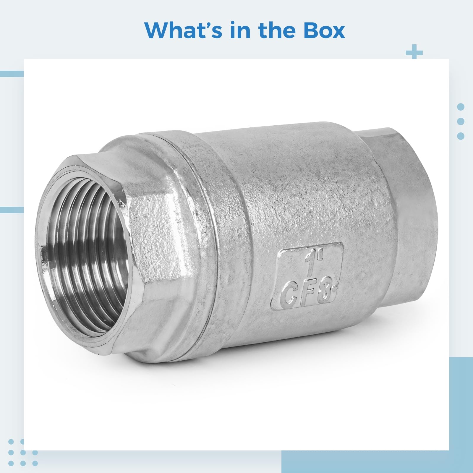 Snapklik.com : 304 Stainless Steel Check Valve, 1 In. NPT, CF8 Material ...