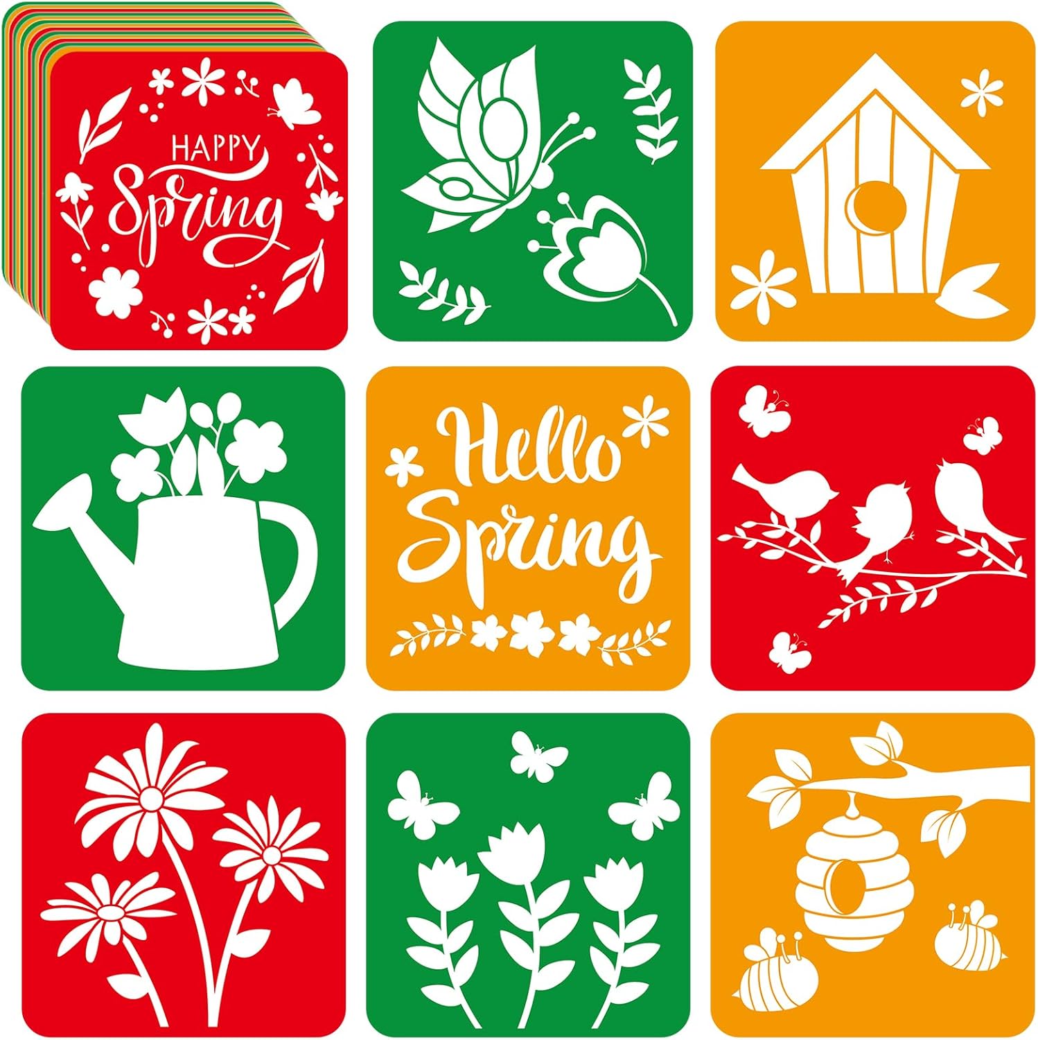 Amazon.com: 36pcs Spring Drawing Stencils for Kids 8 Inch Sidewalk ...