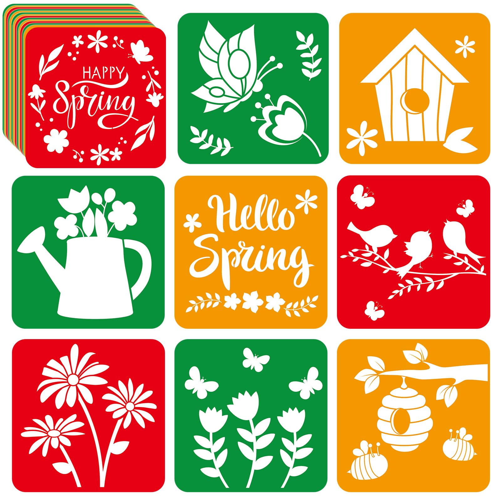 Snapklik.com : 36pcs Spring Drawing Stencils For Kids 8 Inch Sidewalk ...