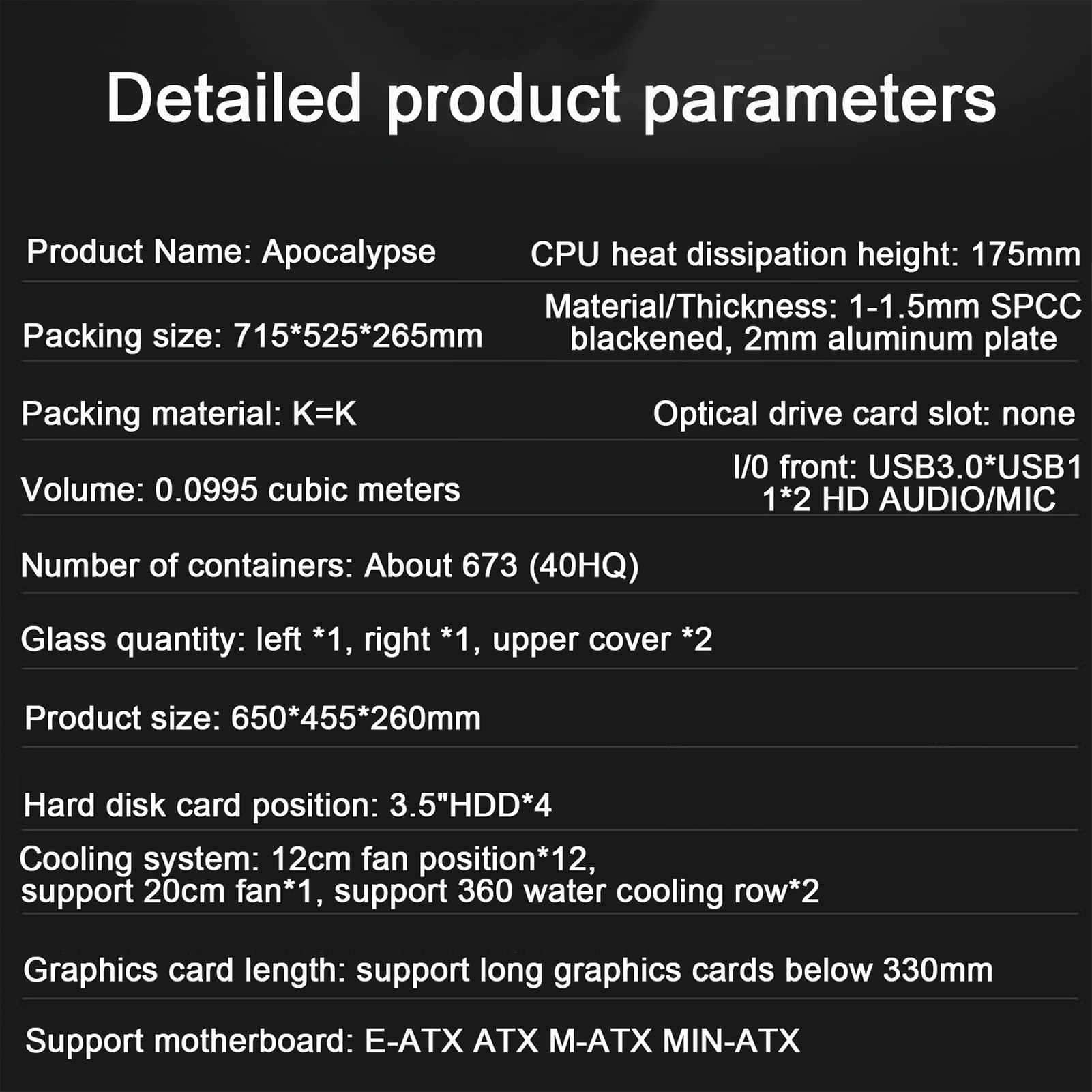 Buy EEKBNEJQ Tank Computer Case Gaming Tank Pc case Mid-Tower ATX Case ...