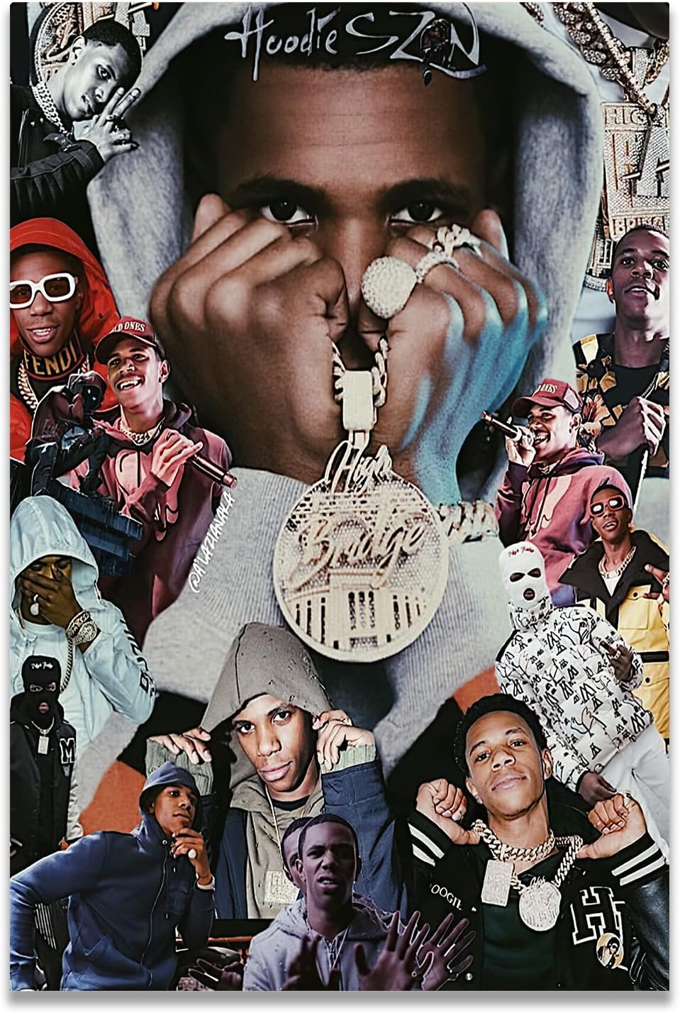 Amazon.com: A Boogie Wit Da Hoodie Poster Rapper Posters Canvas Poster ...