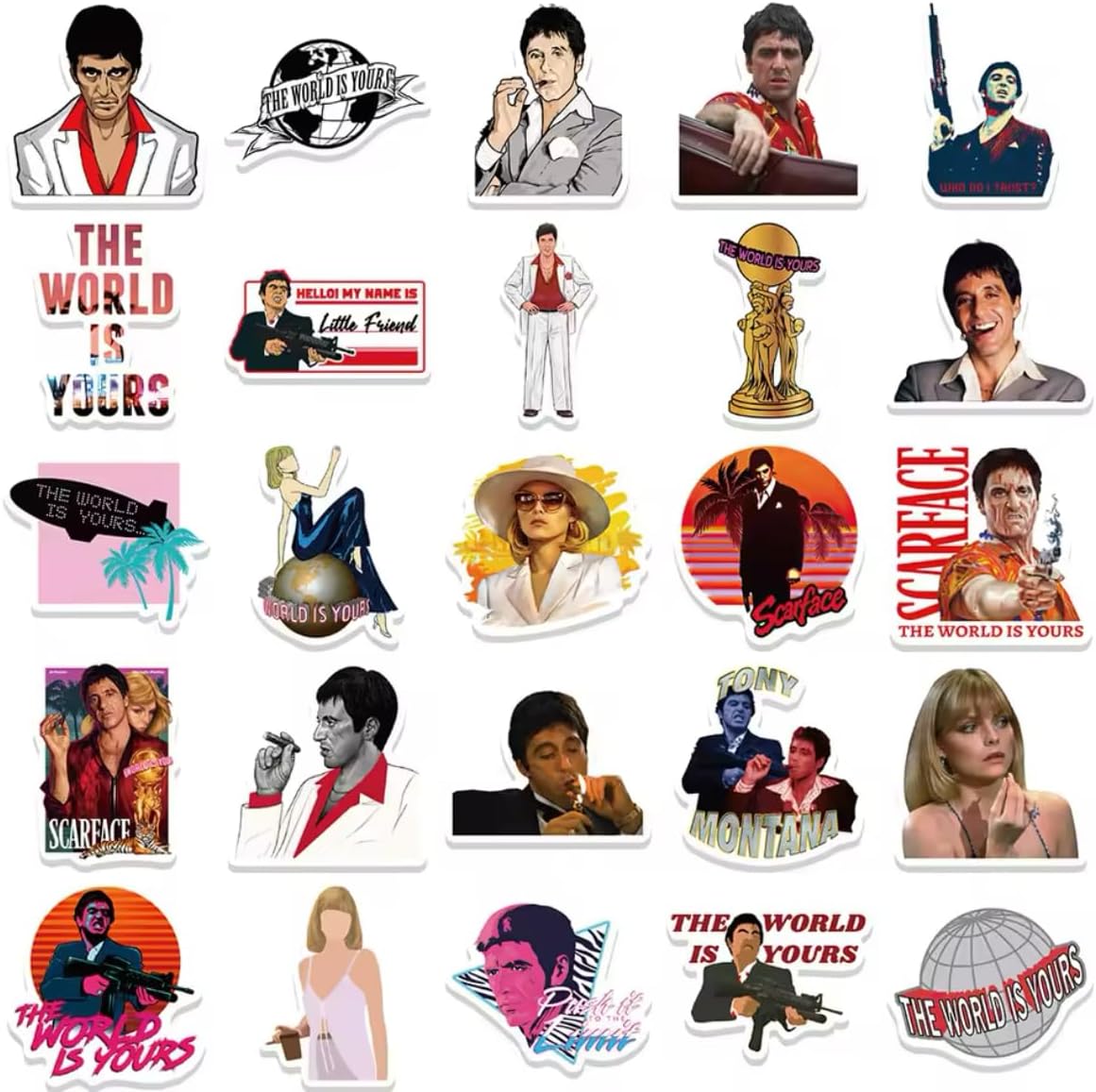 50 Pack Scarface Movie Stickers - The World is Yours