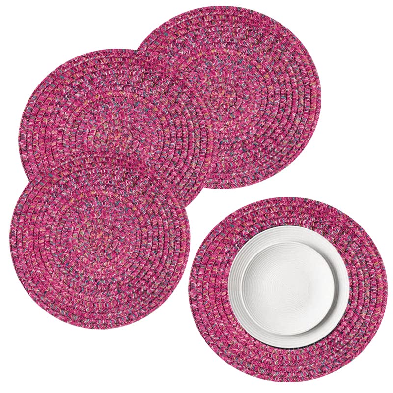LJE Round Table Mat Heat-Resistant | Bright Polyester Multipurpose ...