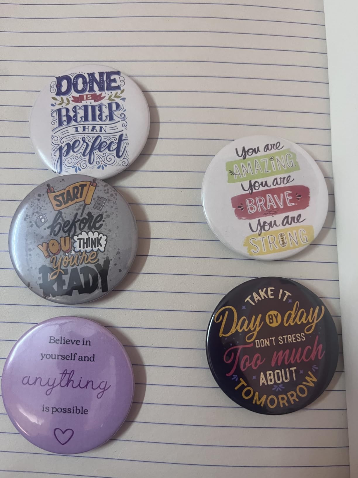 Buy D2C® Plastic Motivational Quotes Round Pin Button Badge - Perfect ...