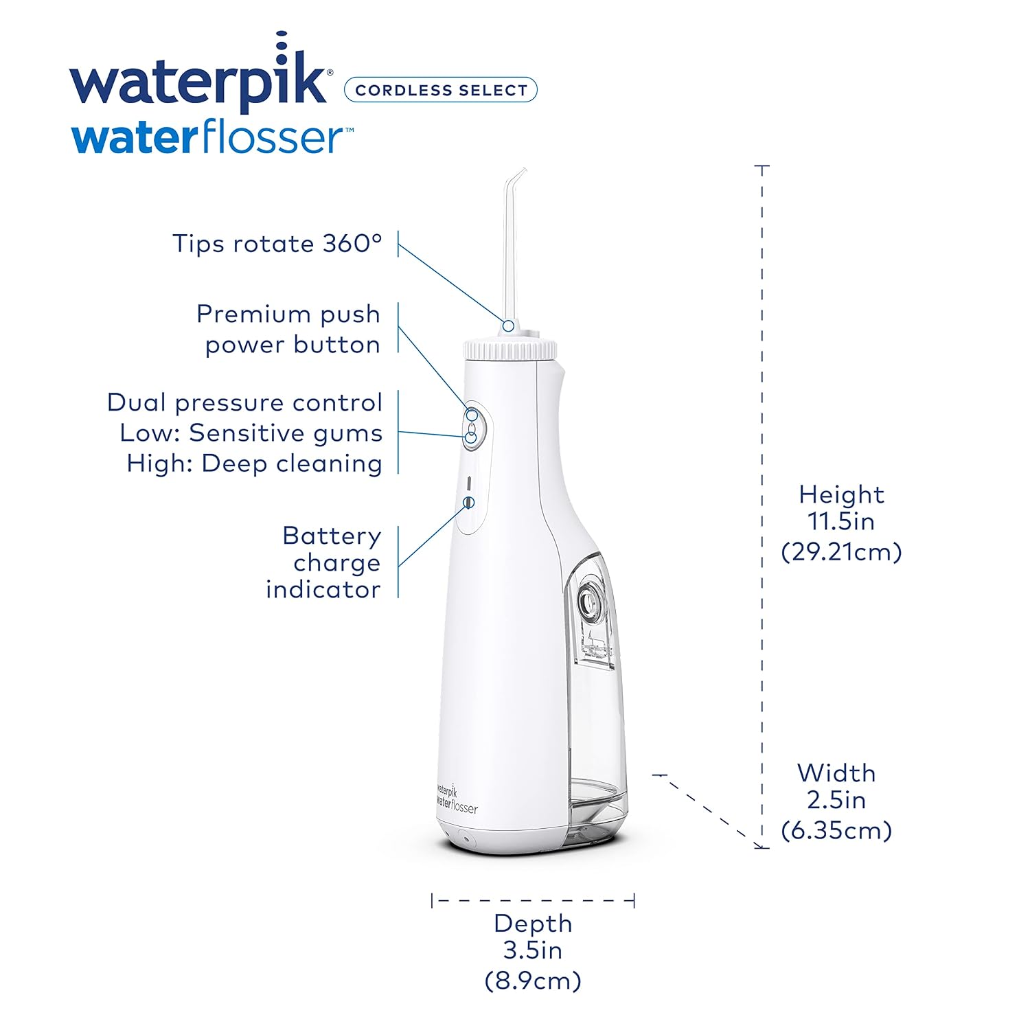 Buy Waterpik Cordless Select Water Flosser, Portable and USB ...