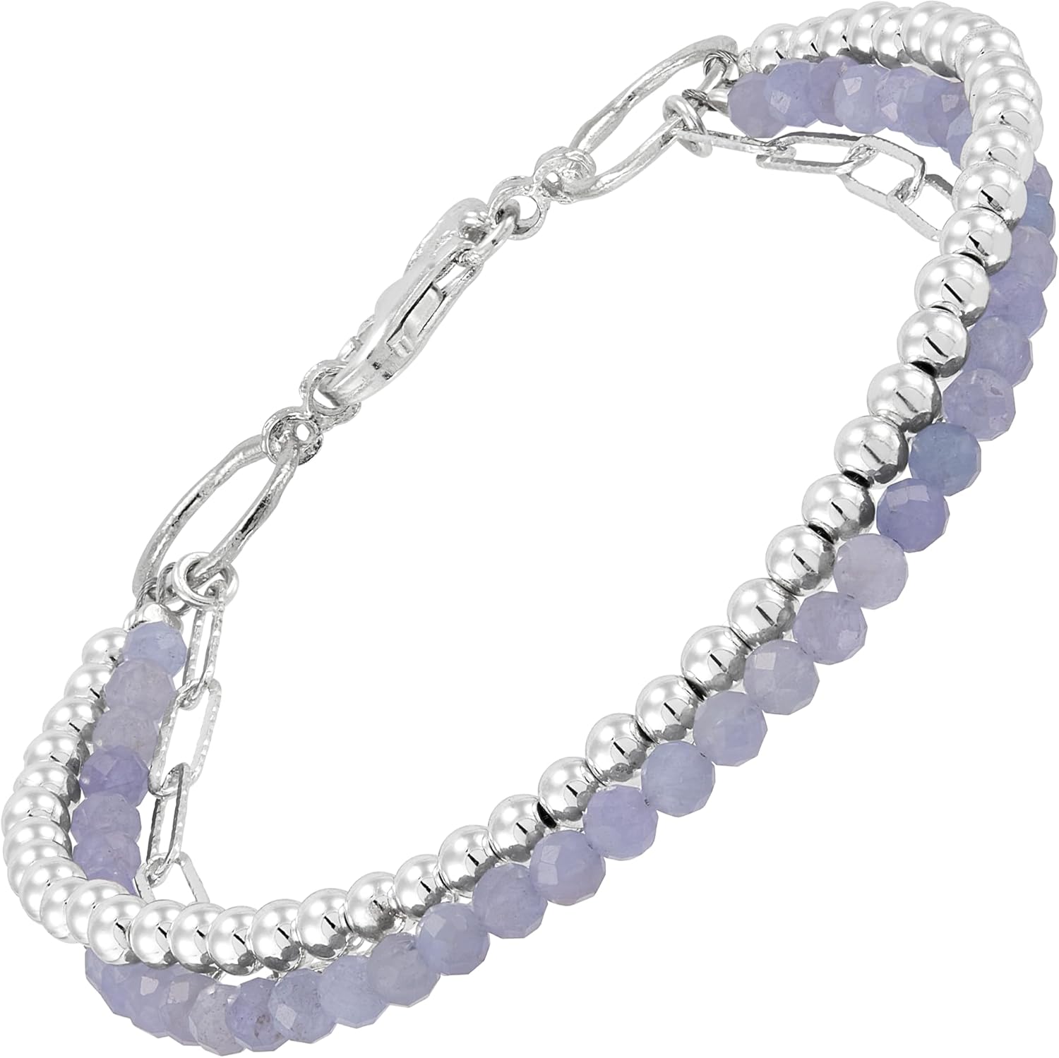 Amazon.com: Silpada 'Luminary’ Sterling Silver Tanzanite and Hematite Chain Bracelet, 7.5” (2 ...