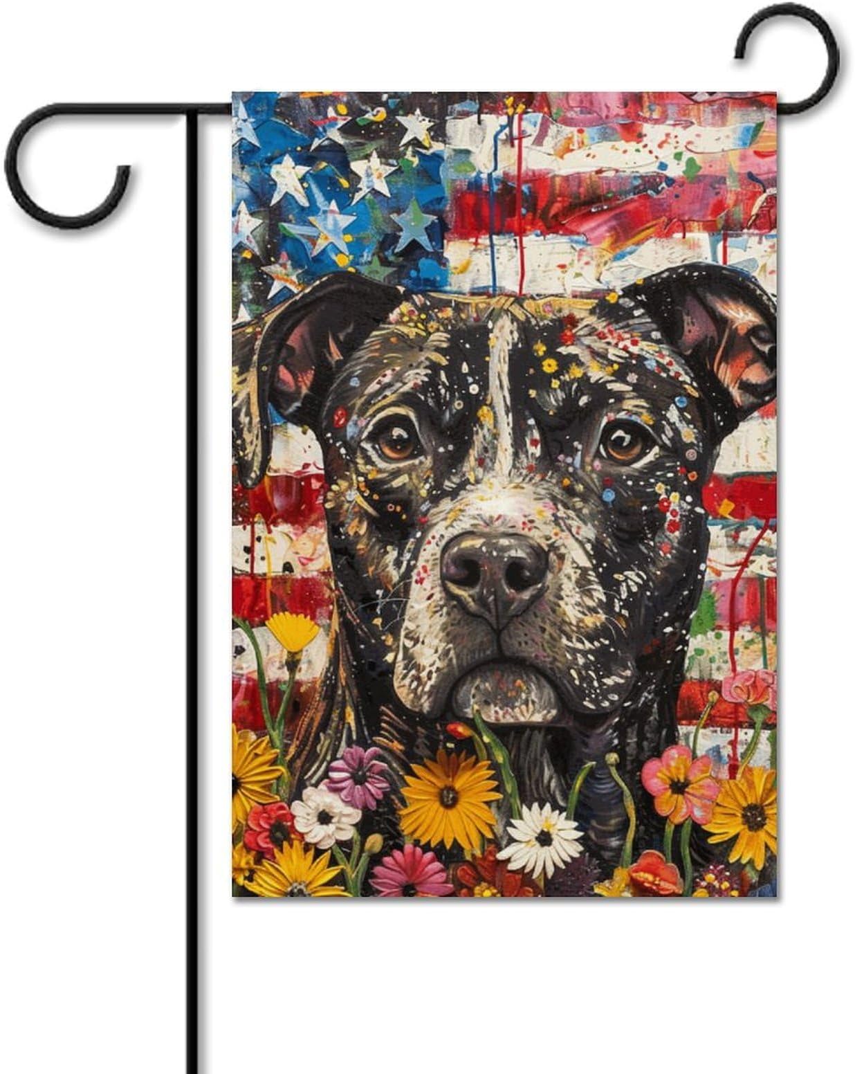 Amazon.com : Pit Bull Red - Best of Breed DCR Patriotic I Garden Flag ...