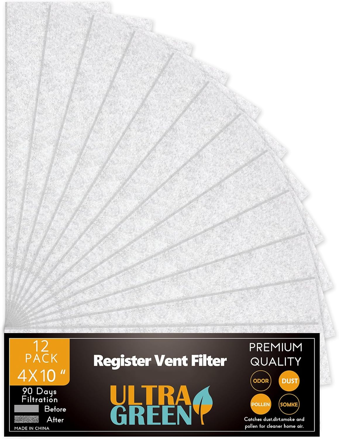 Amazon.com: 4 x 10 Inch Air Filter for Home Ceiling Thick, ULTRA GREEN ...