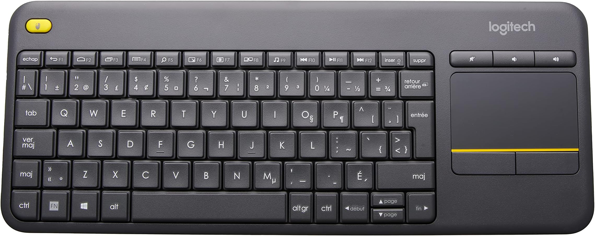 Logitech Wireless Touch Keyboard K400 Plus, Black - French Layout ...
