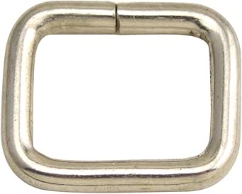 Wuuycoky 1,5 cm Innenlänge, silberne rechteckige Ringe, Schlaufenring ...