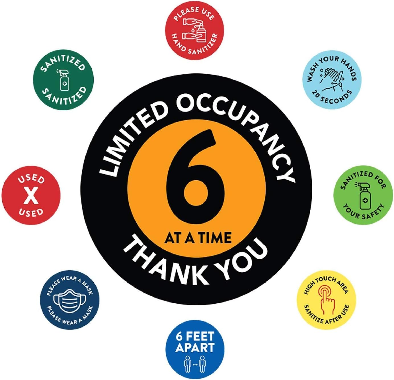 Amazon.com: Andaz Press Elevator Social Distancing Maximum Occupancy ...