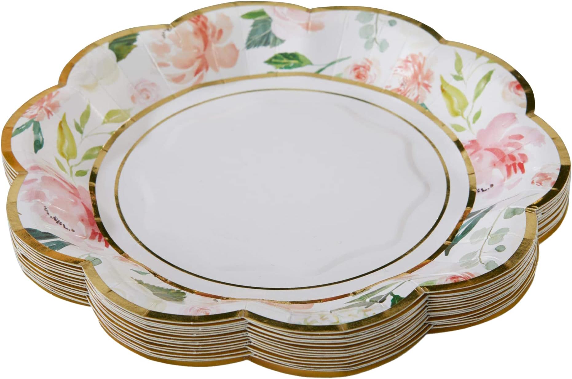 Amazon.com: 80-Pack Floral Paper Plates, Watercolor Flowers (9 in ...