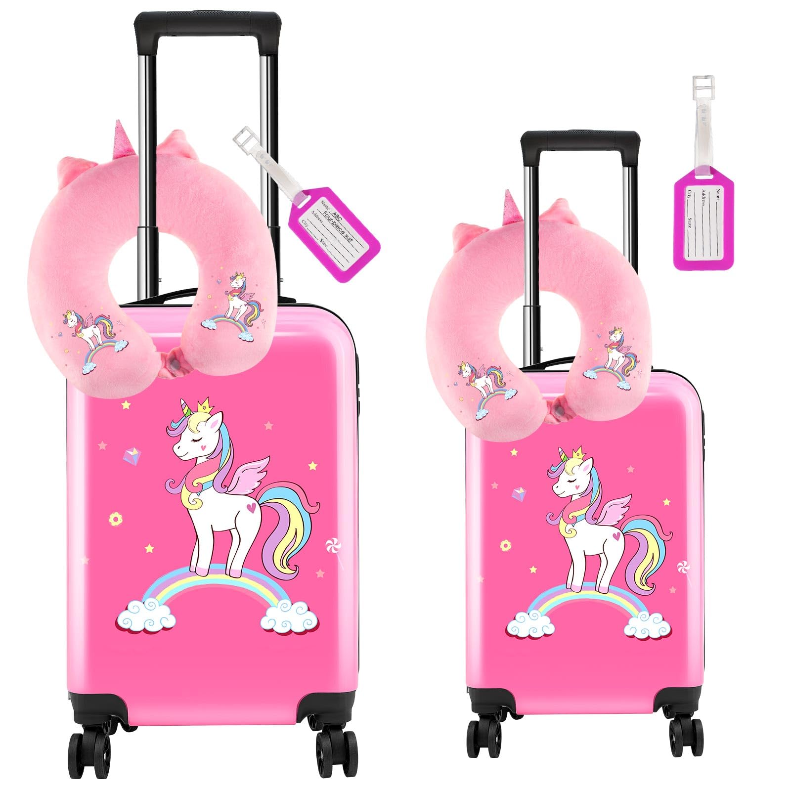 Amazon.com | Sanwuta 6 Pcs Unicorn Luggage Kids Luggage Set Kids ...