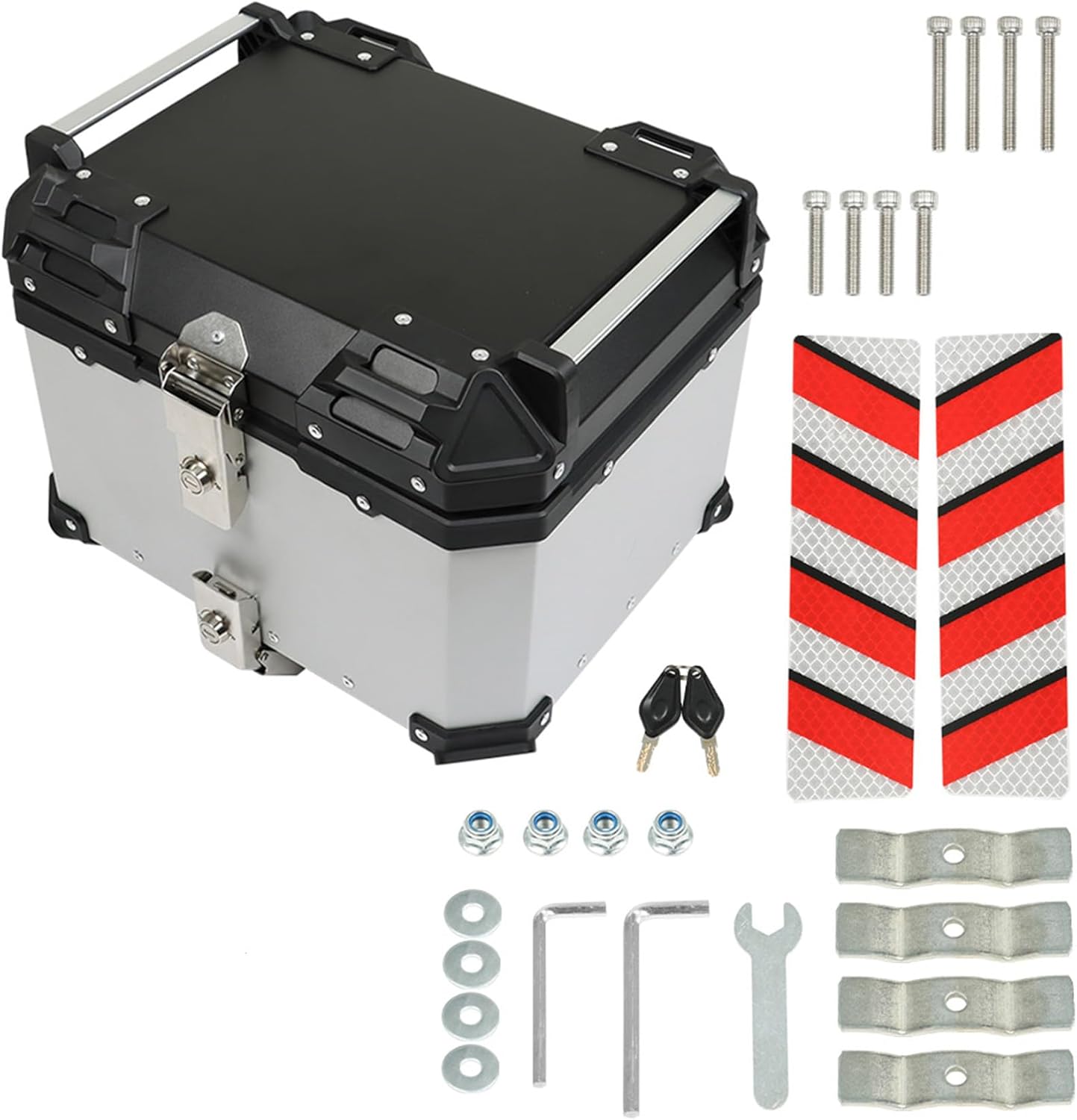 Amazon.com: labwork 45L Motorcycle Top Case Tail Box with Backrest and ...