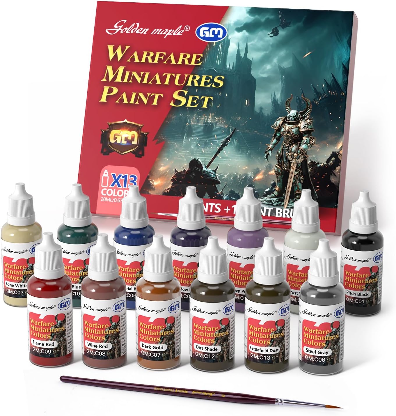 Amazon.com: Miniature Paints Set - 13pcs 20ml Game Colors Miniature ...