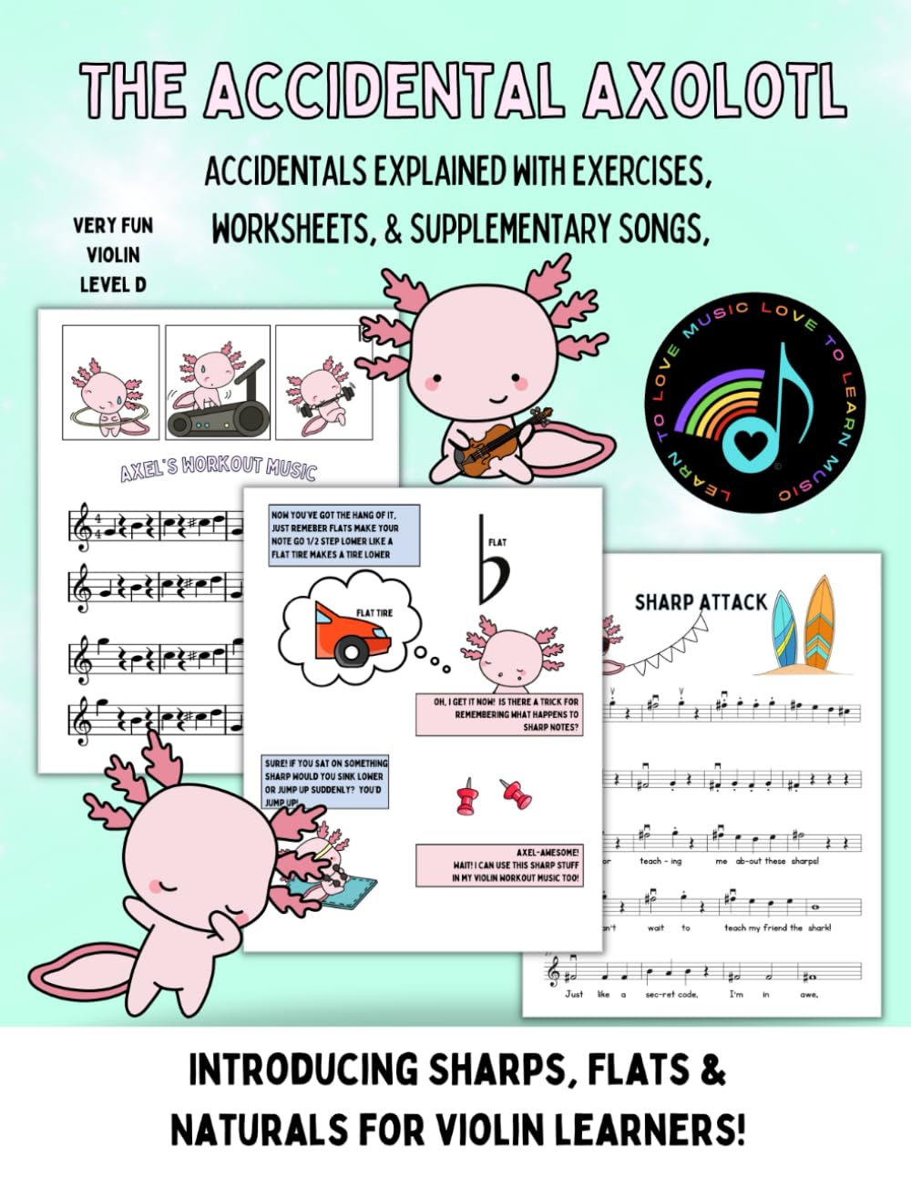 Amazon.com: The Accidental Axolotl-Violin: Learn to play sharps, flats ...