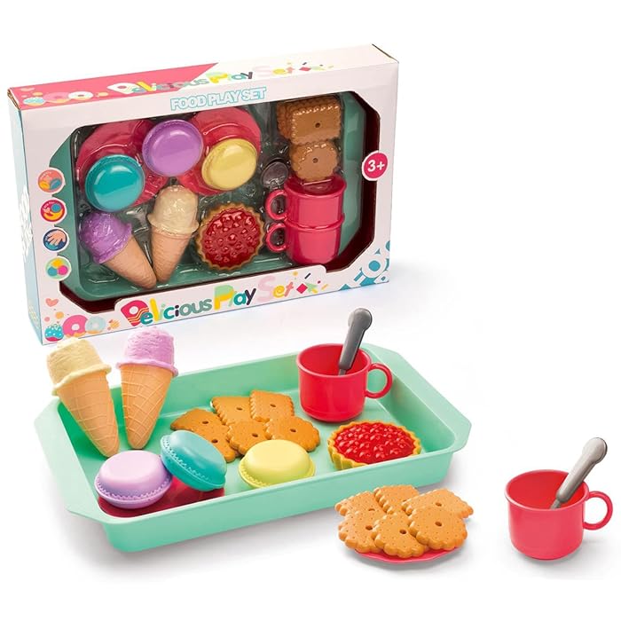 Buy WZLEMOM 27 PCS Pretend Play Food Set Desserts Play Food Toy with ...