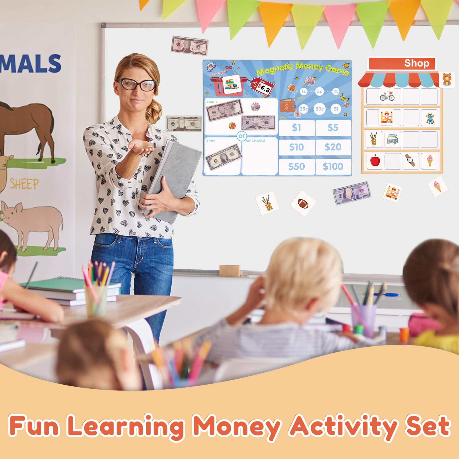Snapklik.com : 92 PCS Magnetic Money For Kids Learning, Math ...