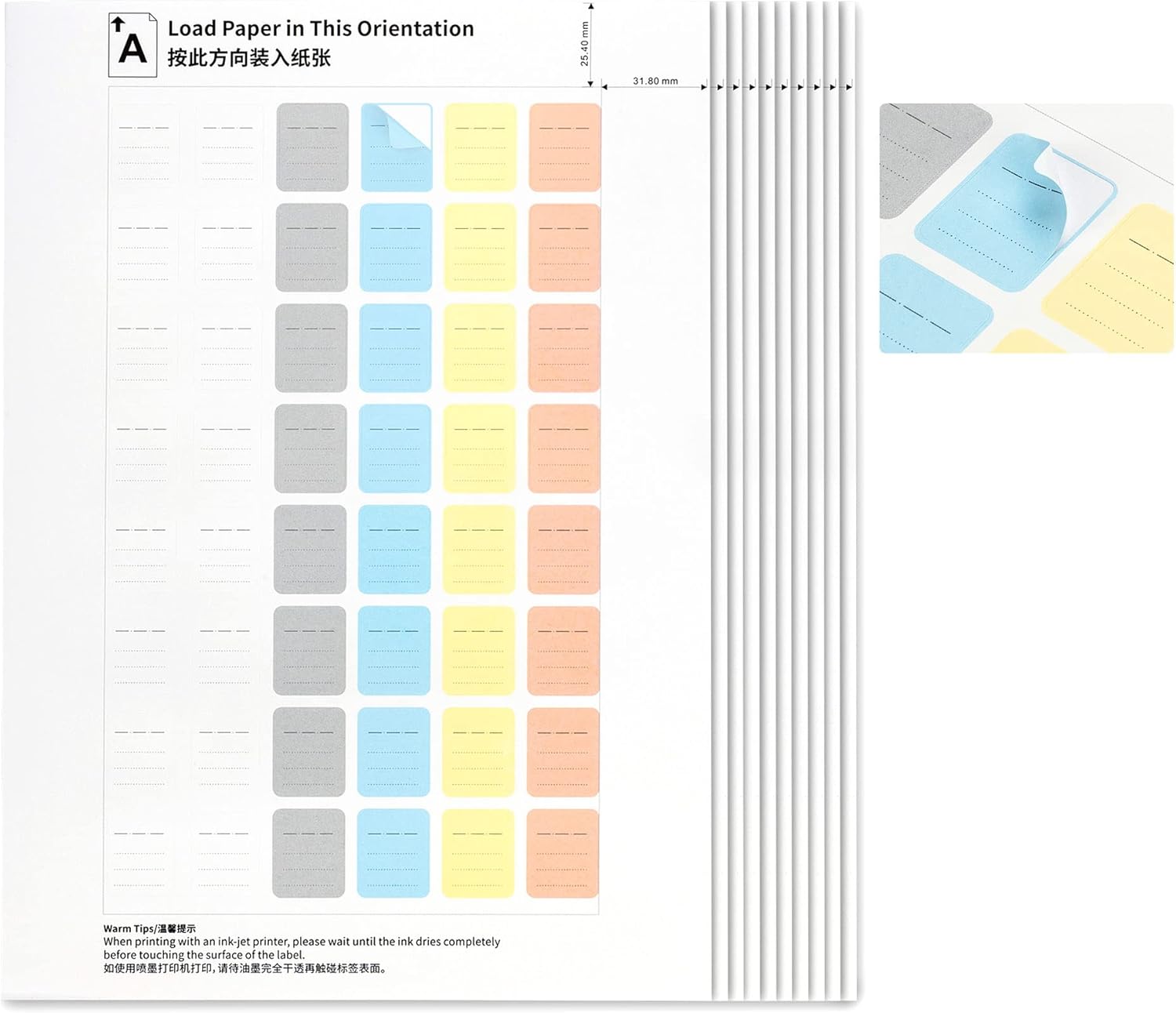 Amazon.com : 480 PCS Rectangle Color Coding Labels fits Laser Inkjet ...