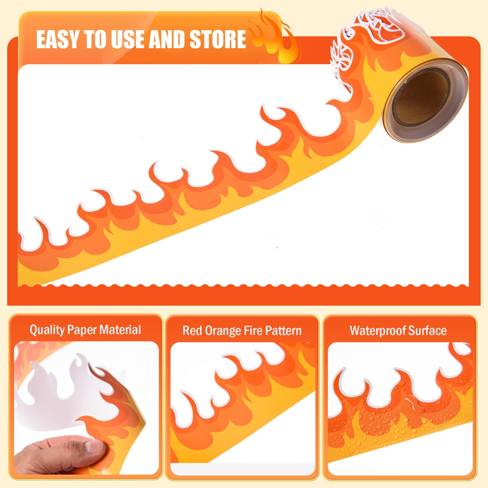 Snapklik.com : AWIZOM 99 Feet Fire Bulletin Board Border Red Orange ...