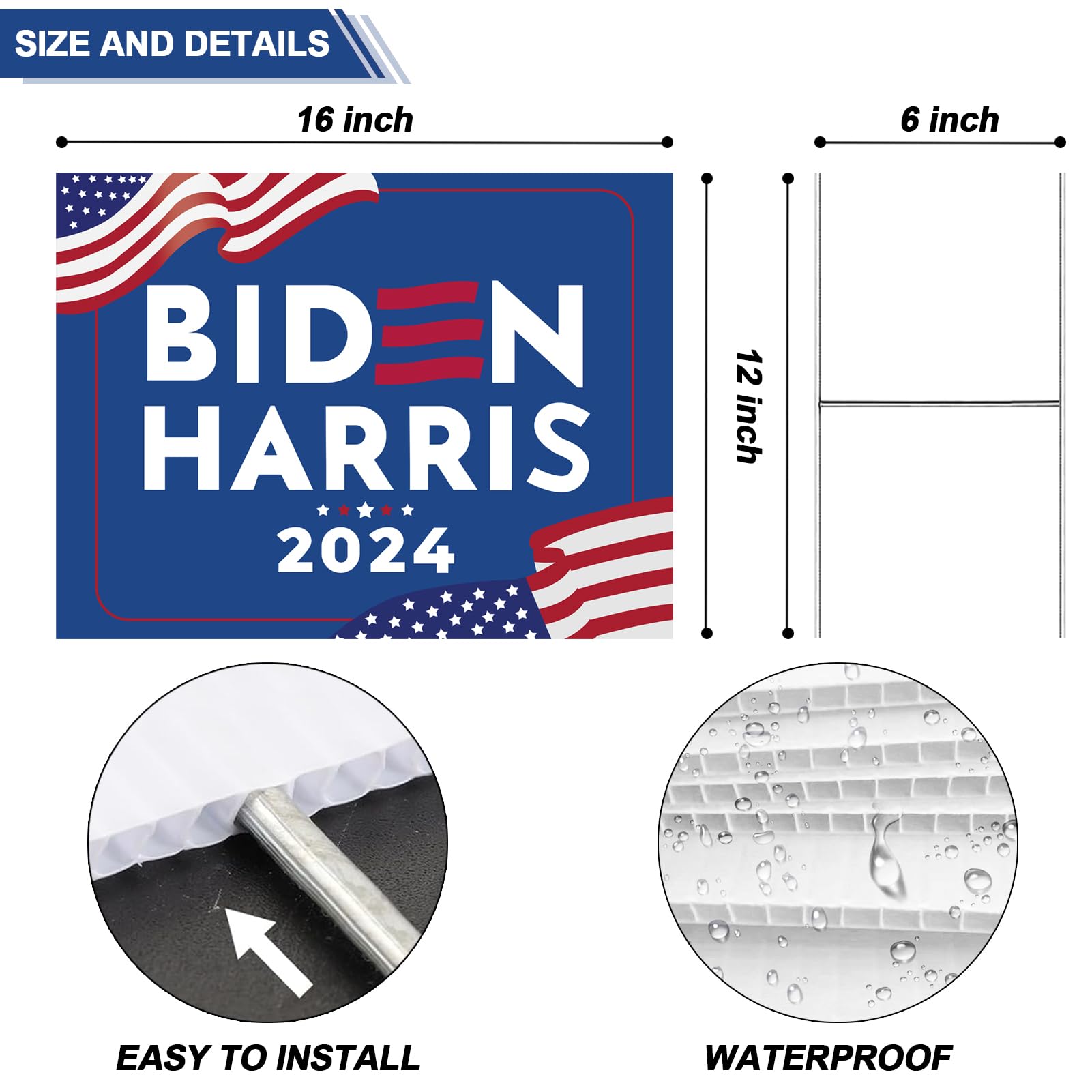 Snapklik.com : YHMHOG Joe Biden 2024 Yard Sign - 16x12 Biden Harris ...
