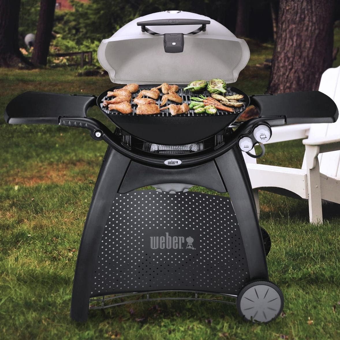 Amazon.com: Weber Q 3200 Parrilla de gas propano - Titanio : Patio ...
