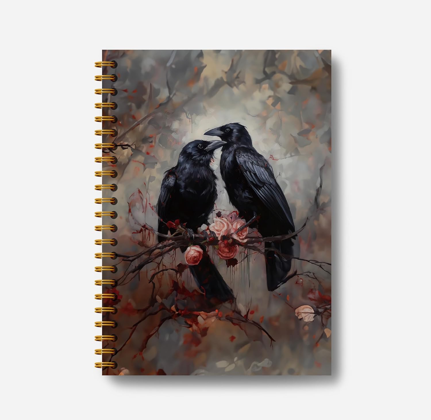 Amazon.com : Guymn Black Raven Couple Notebook - Goth Notebook Journal ...