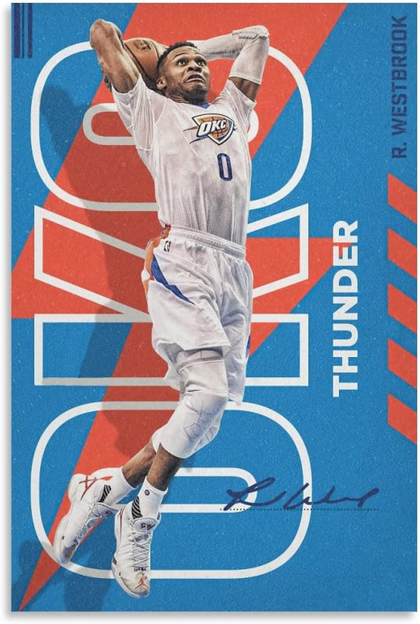 Amazon.com: FANCHUANG Russell Westbrook Poster Paper Dunk for Wall ...