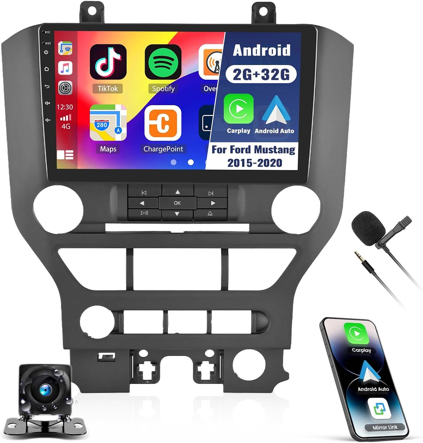 Amazon.com: [2+32G] Android 13 Car Stereo for Ford Mustang 2015-2020 ...