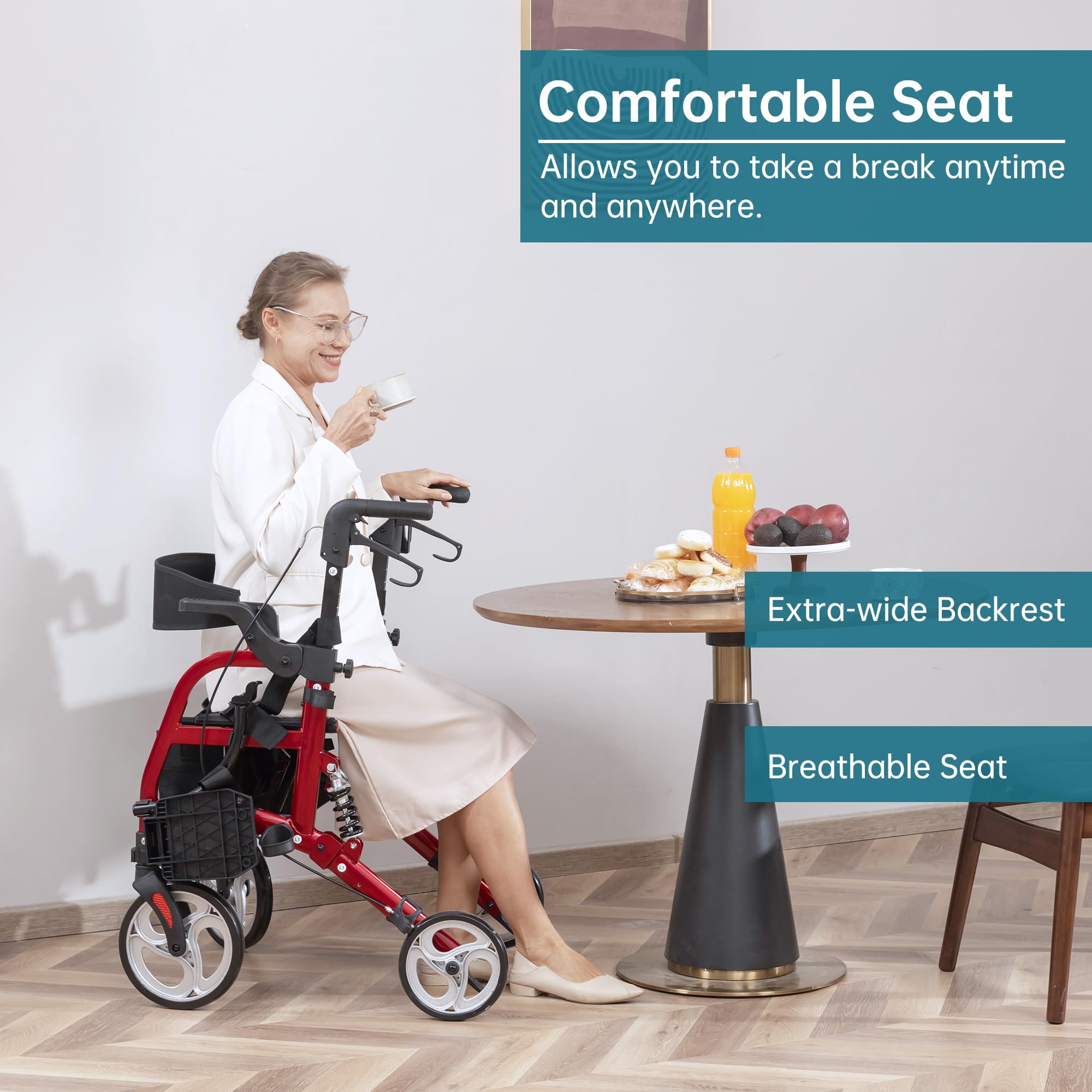 Snapklik.com : ELENKER 2 In 1 Rollator Walker & Transport Chair For ...