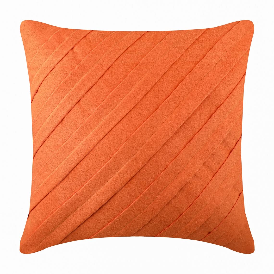 Buy Handmade Orange Shams, Textured Pintucks Solid Color Pillow Shams ...