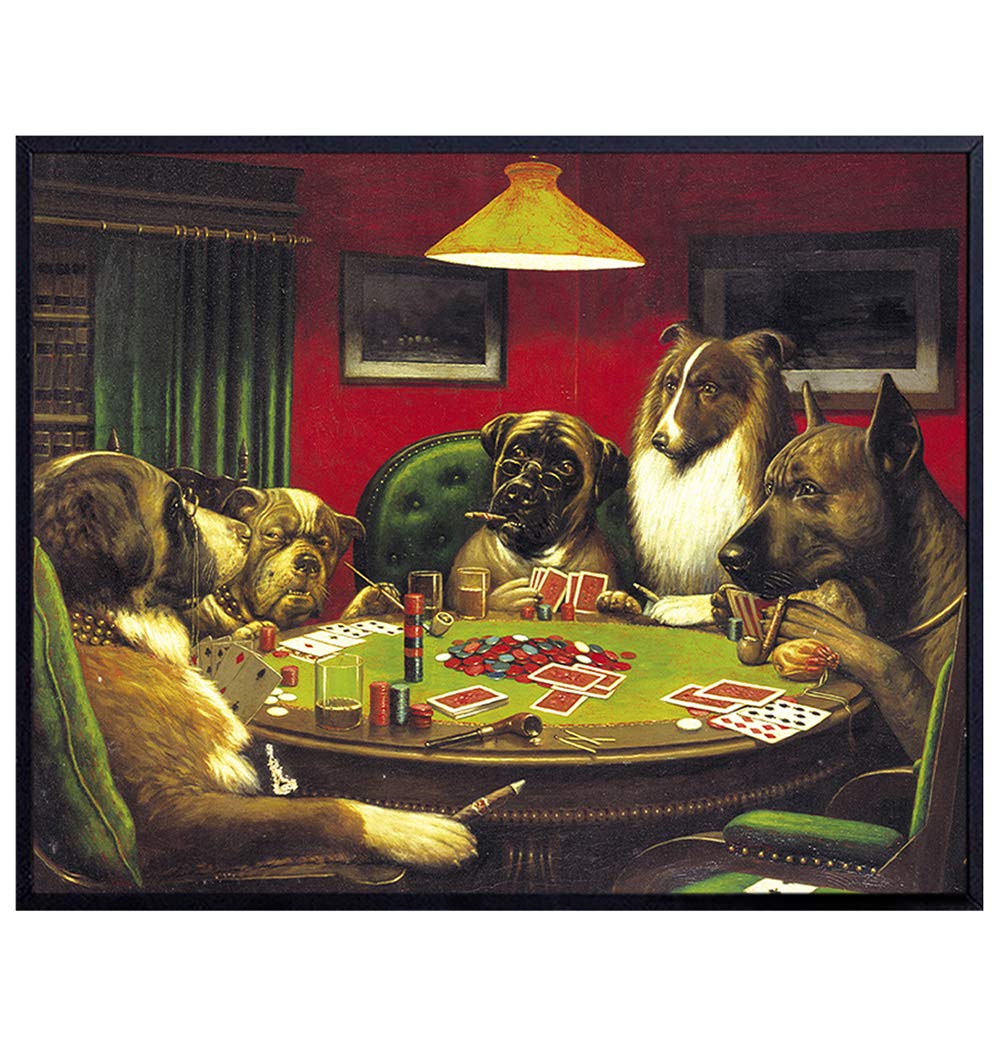 Amazon.com: Vintage Poker Painting Art Print - Rustic Chic Home Decor ...