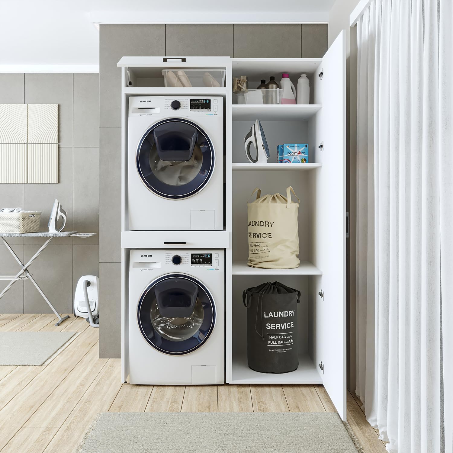 Waschmaschine Trockner Schrank
