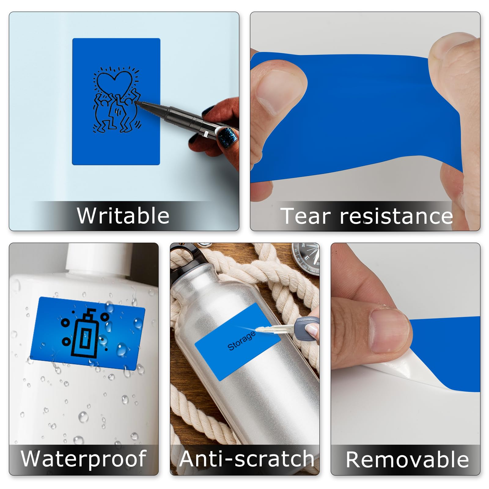 Snapklik.com : Blue Color Coding Labels 2 X 3 Inches Rectangle Vinyl ...