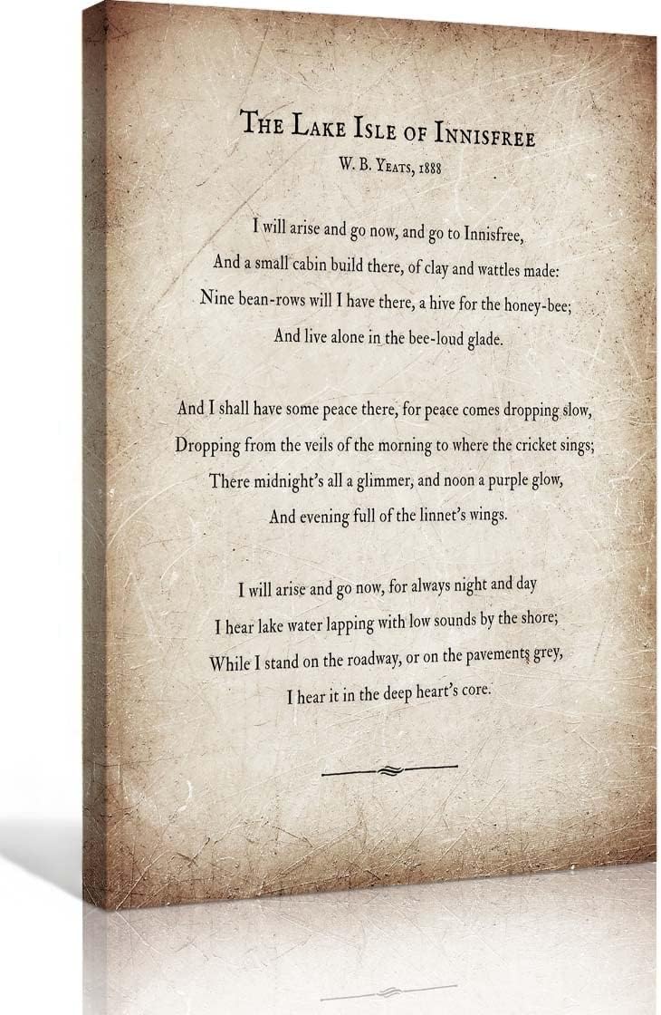 Amazon.com: W.b. Yeats Lake Isle of Innisfree Poem Wall Art Vintage ...
