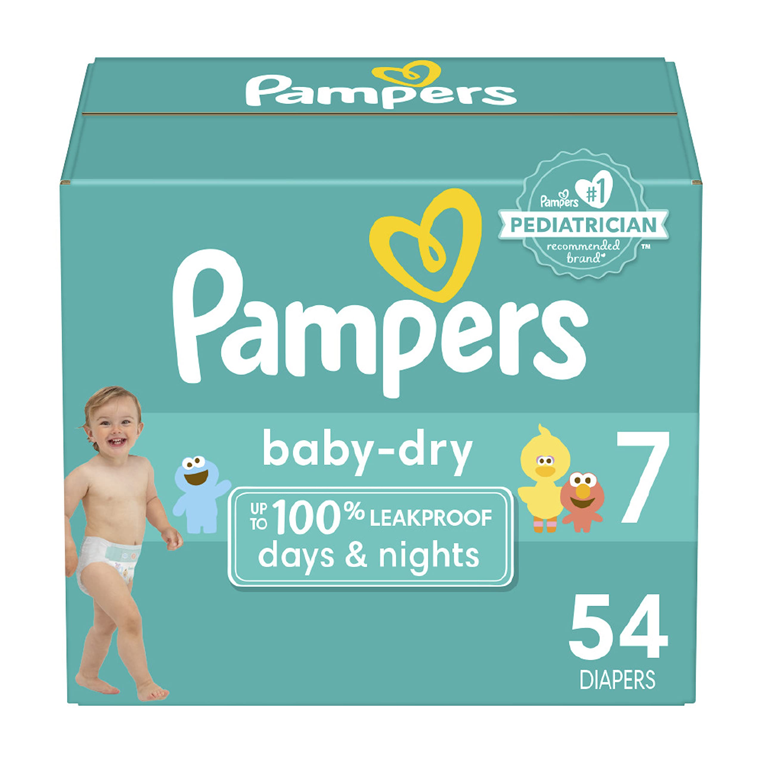 Amazon.com: Pampers Baby Dry Diapers - Size 7, 54 Count, Absorbent ...