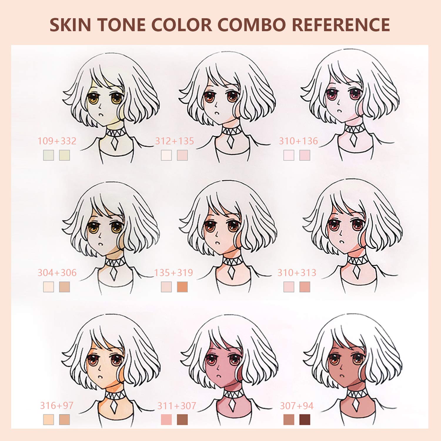 48 Colors Skin Tones Set Alcohol Markers,CMYK+ fine & Chisel Double ...