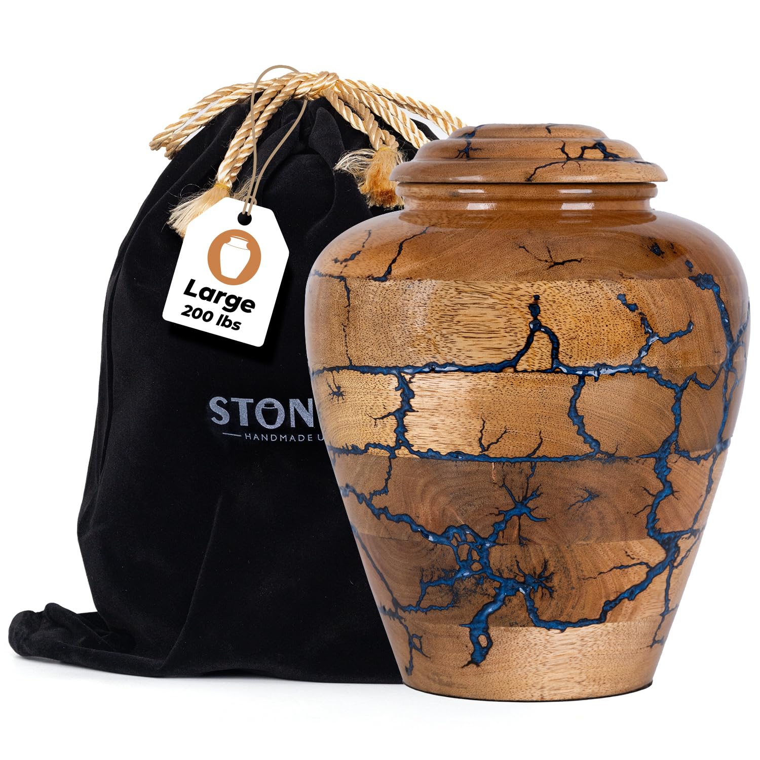 Amazon.com: STONLIF Wooden Cremation Urns for Human Ashes 200 Cubic ...
