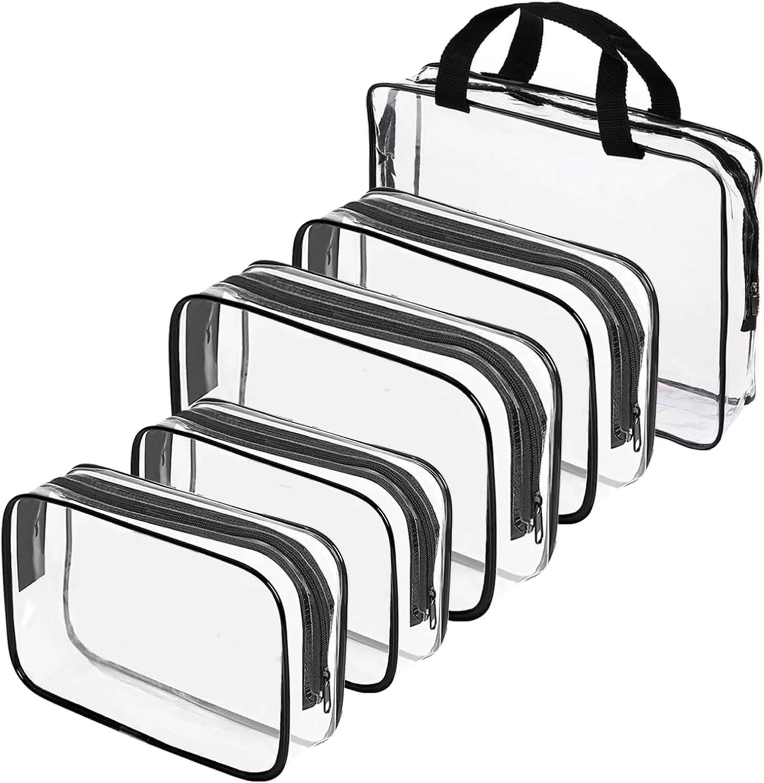 4 Pcs Clear Travel Cosmetic Bags, Portable Travel Multipurpose Washing ...