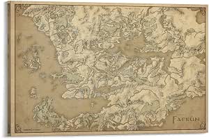 Amazon.com - WIOLPC Prints Faerun - Forgotten Realms Game Map Poster ...