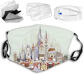 TXSDCCY Christmas,Adult Reusable Face Mask,Noel in The City Xmas ...