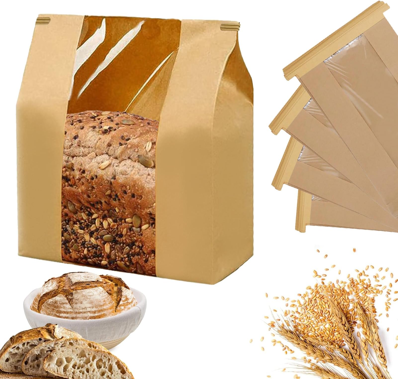 Amazon.com: EASY TSK 100 Pack NEW XL Bread Bags for Homemade Bread - 16 ...