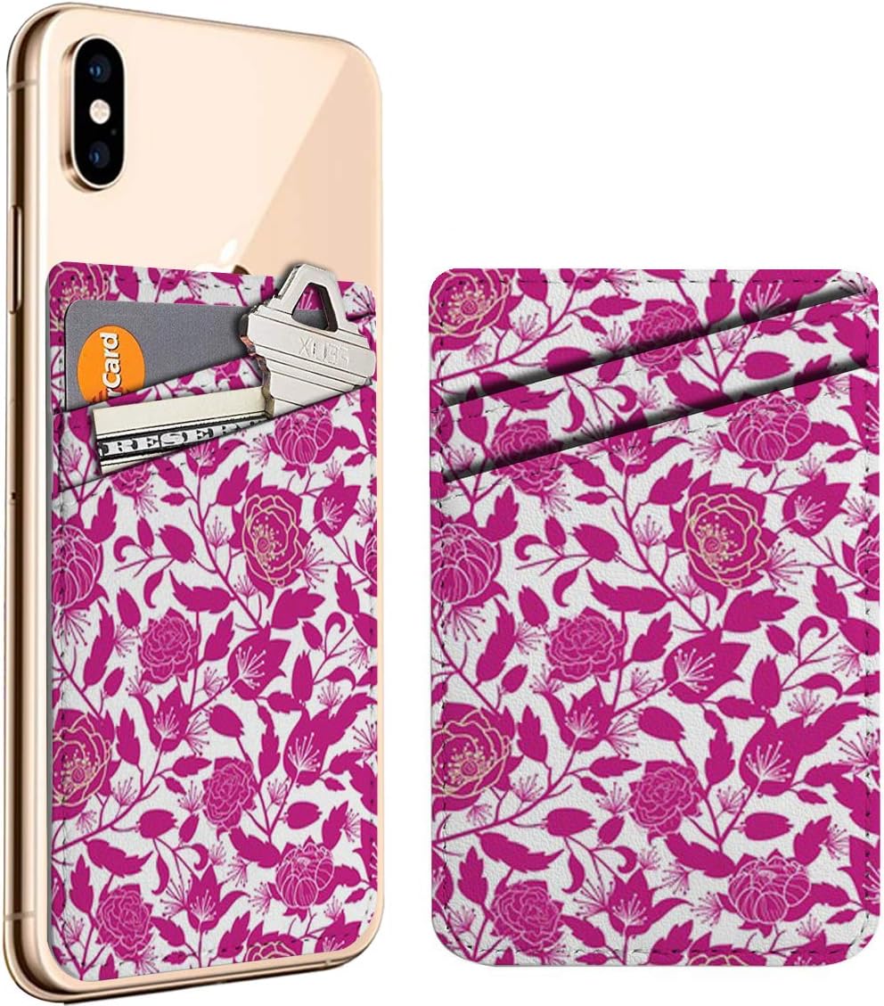 Amazon.com: (Magenta Floral Silhouettes) Cell Phone Stick On ID Credit ...